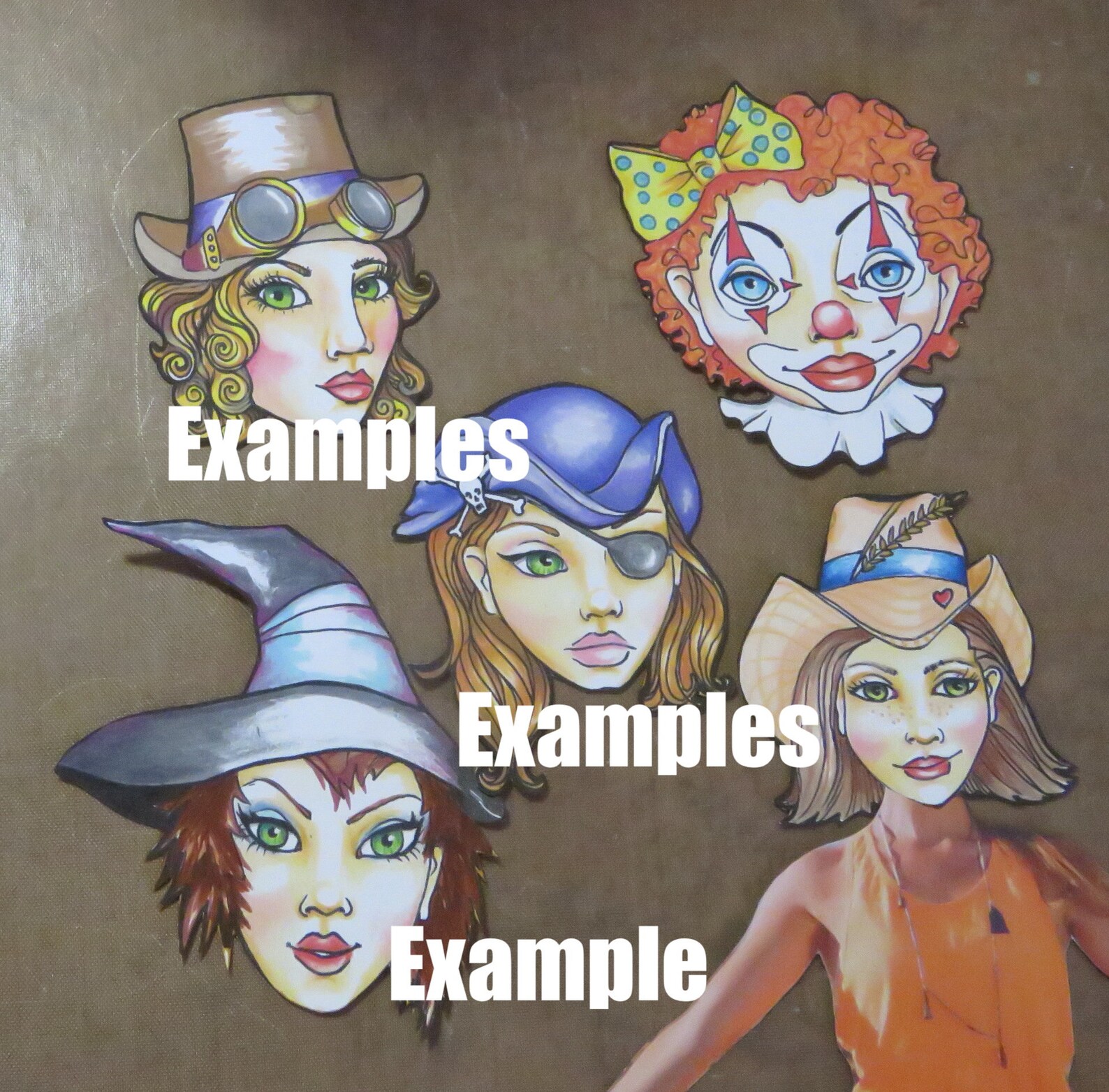 FACE UPS Collage Sheet for Paper Dolls Set #2 - Digital File Instant ...