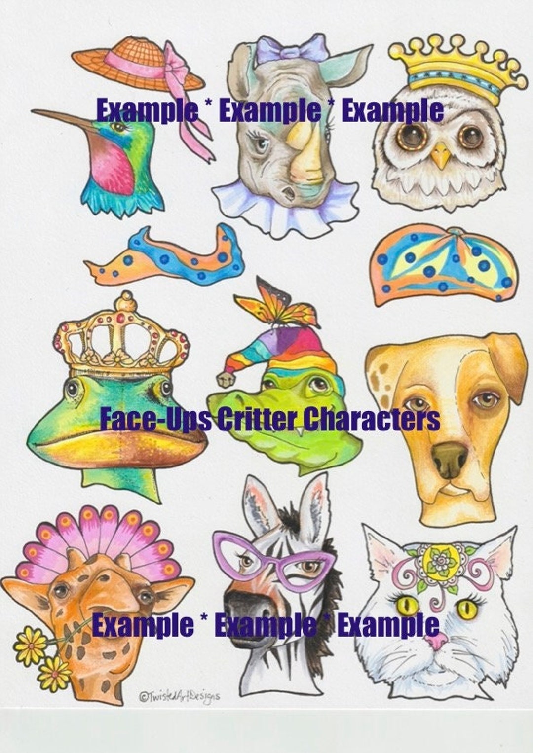 FACE UPS Collage Sheet for Paper Dolls Set #4 - Instant Download File ...