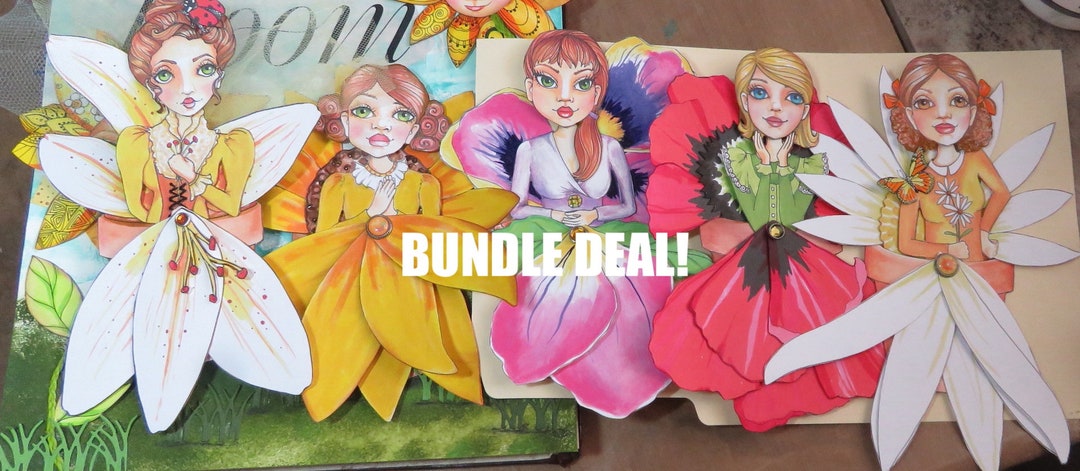 BLOOMING FLOWERS Paper Doll Kits Bundle Deal - All 5 Styles -digital ...