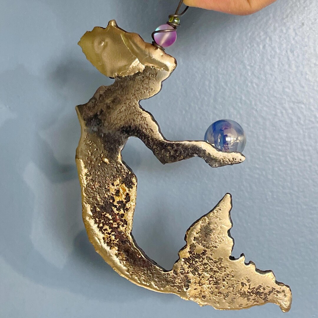 3, each One of a Kind 'mermaids With Golden Hair' textured - Etsy