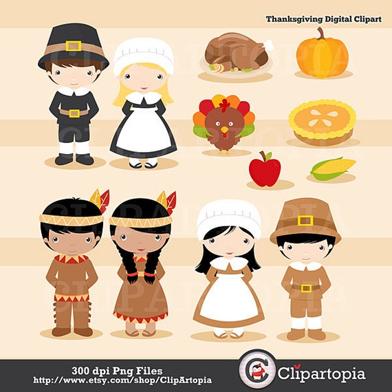 Thanksgiving Pilgrim Girl Clip Art