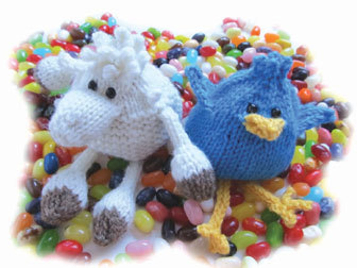 Pooping Sheep and Bluebird Jelly Bean Bags Knitting Pattern - Etsy