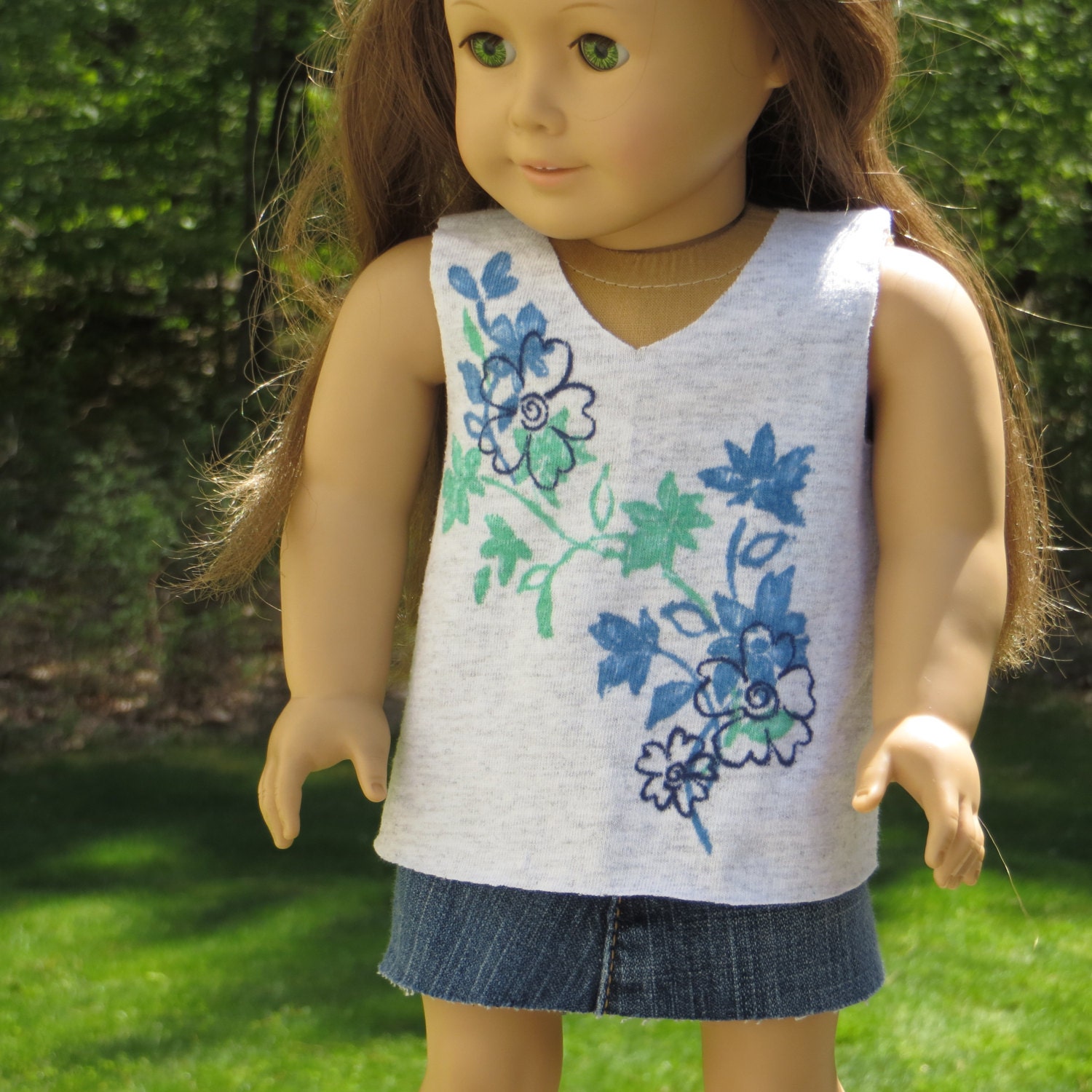 Easy Tank Top Pdf Pattern for 18 Inch AG Dolls, No-sew Pattern, A Doll ...
