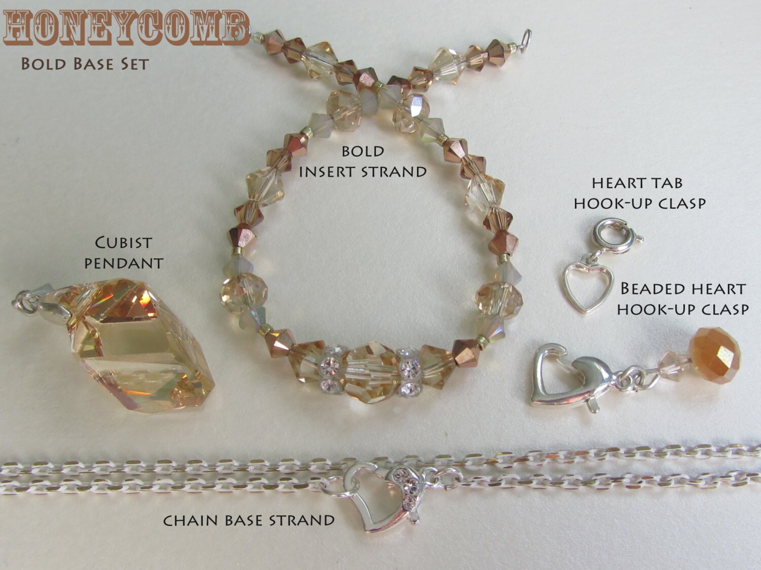 Chain Reactions Themed Pendant Sets Golden Shadow Swarovski Crystal ...