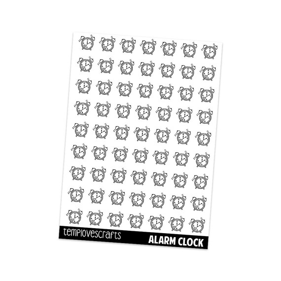 Alarm Clock Doodle Stickers - Etsy
