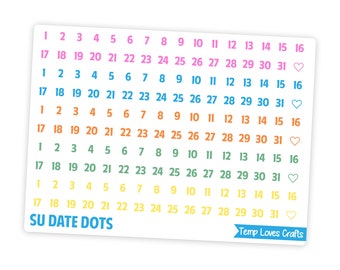Calendar Stickers Transparent Dot Stickers Transparent Date - Etsy
