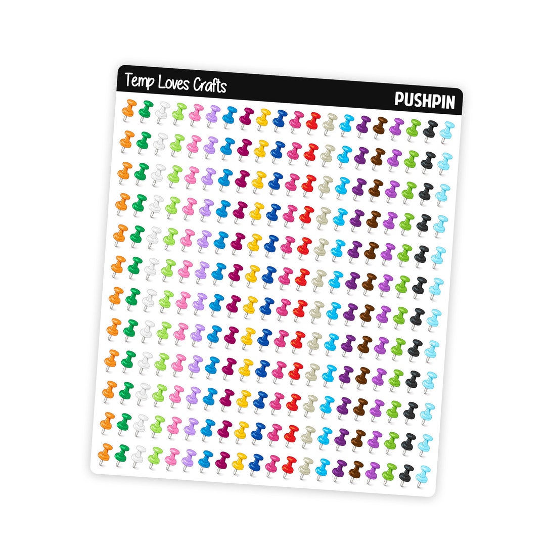 Pushpin Stickers - Etsy