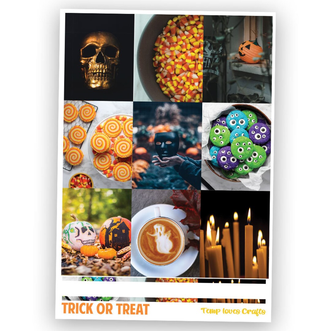 Trick or Treat, Blast From the Past Sticker Kit - Etsy