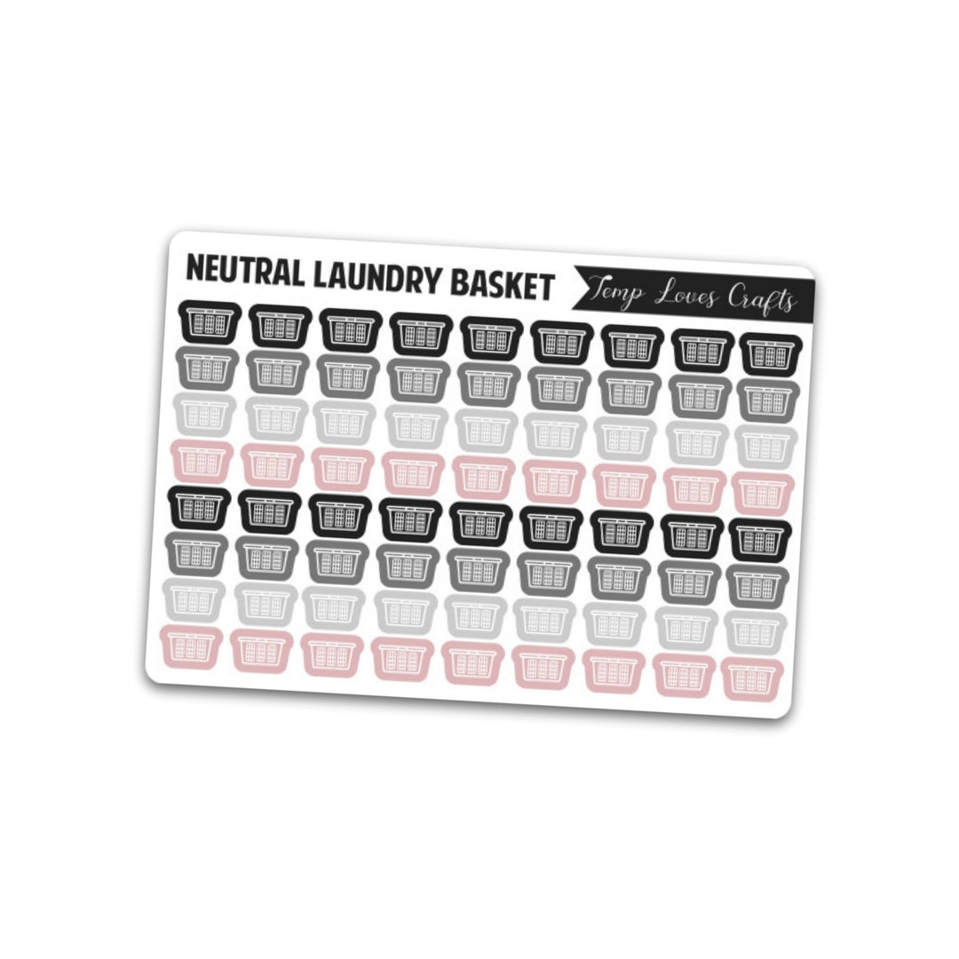 Neutral Laundry Basket Stickers - Etsy