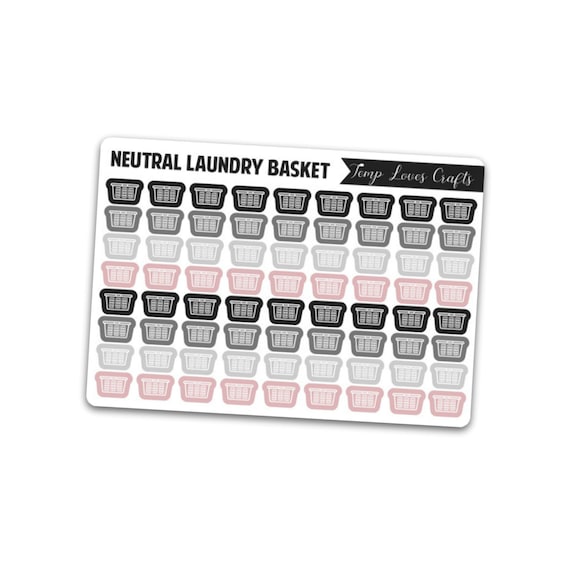 Neutral Laundry Basket Stickers | Etsy