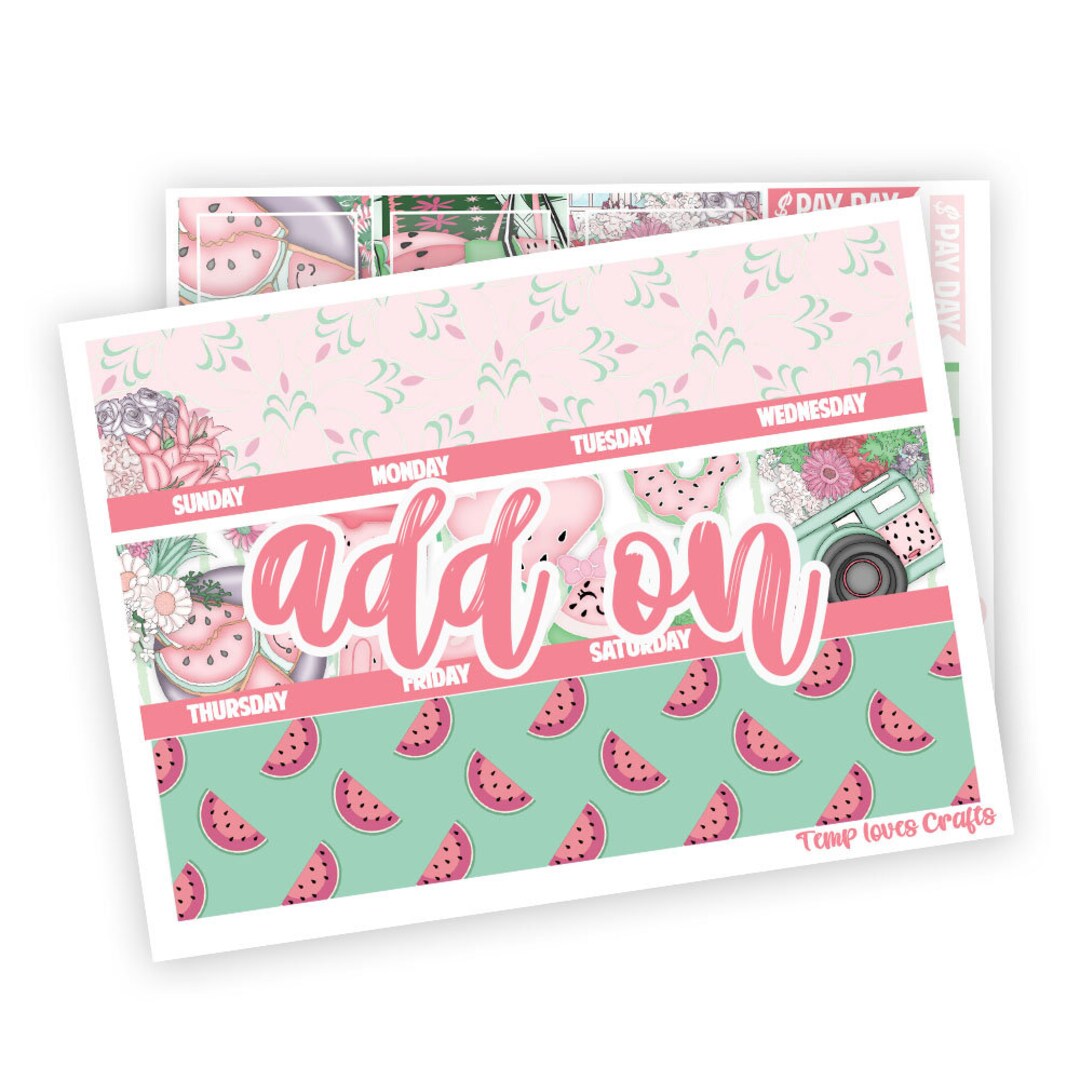 Melon Monthly Add on Sticker Kit - Etsy