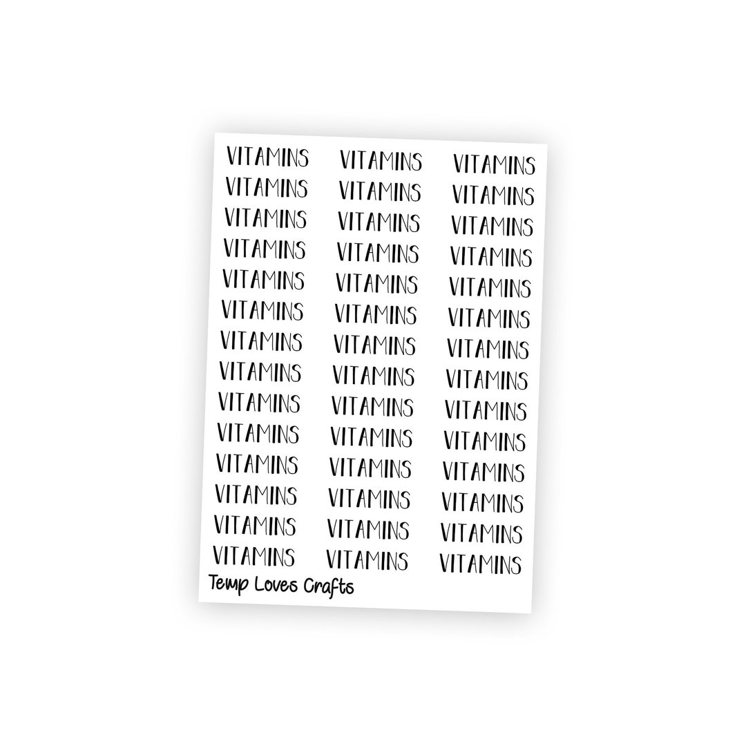 Vitamins Script Stickers - Etsy