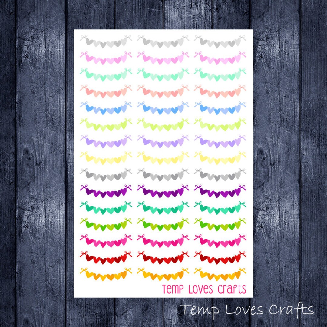 Heart Banner Stickers - Etsy
