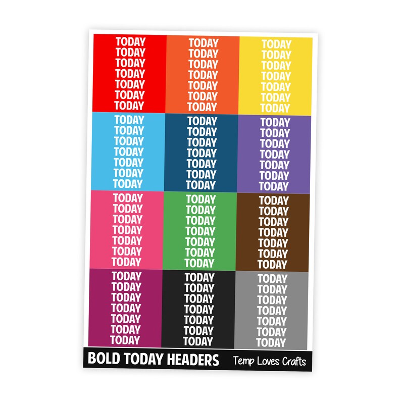 Bold Header Stickers - Etsy