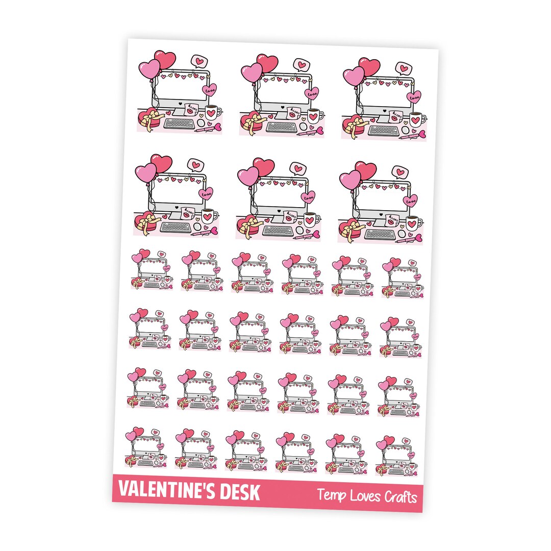 Valentine Desk Stickers - Etsy