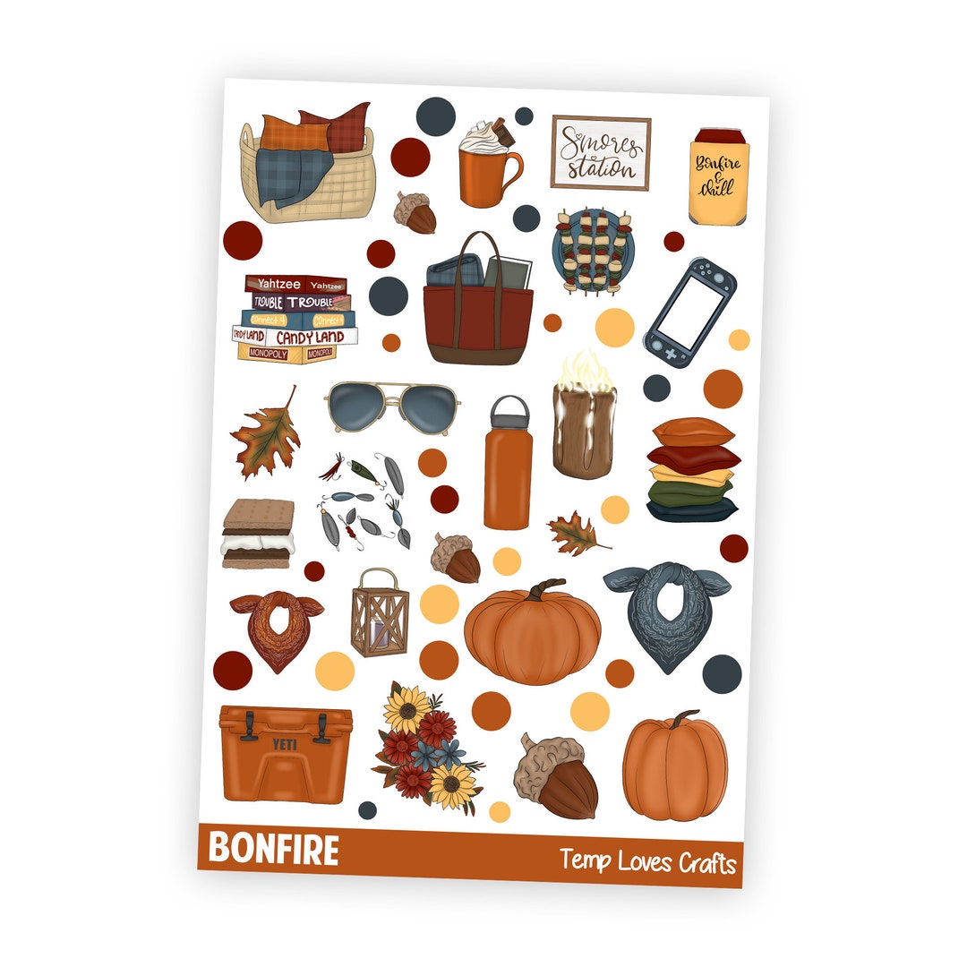 Bonfire Large Deco Sticker Sheet - Etsy