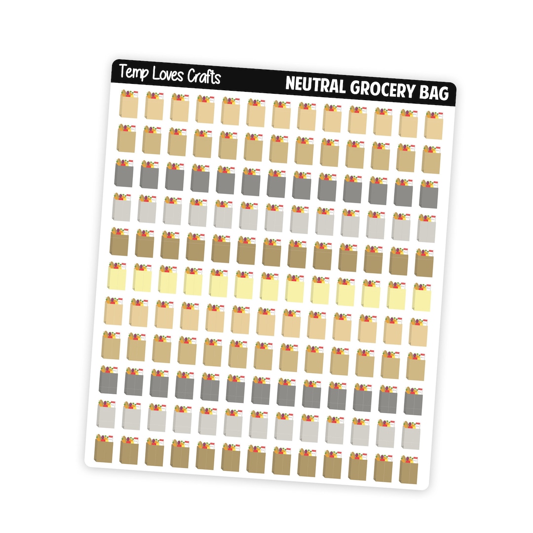 Grocery Bag Stickers - Etsy