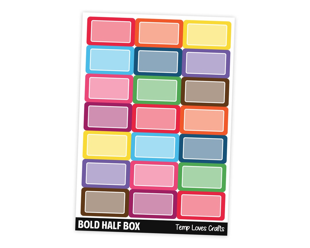 Half Box Stickers - Etsy