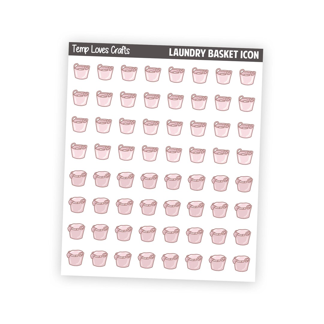 Pinky Laundry Basket Stickers - Etsy