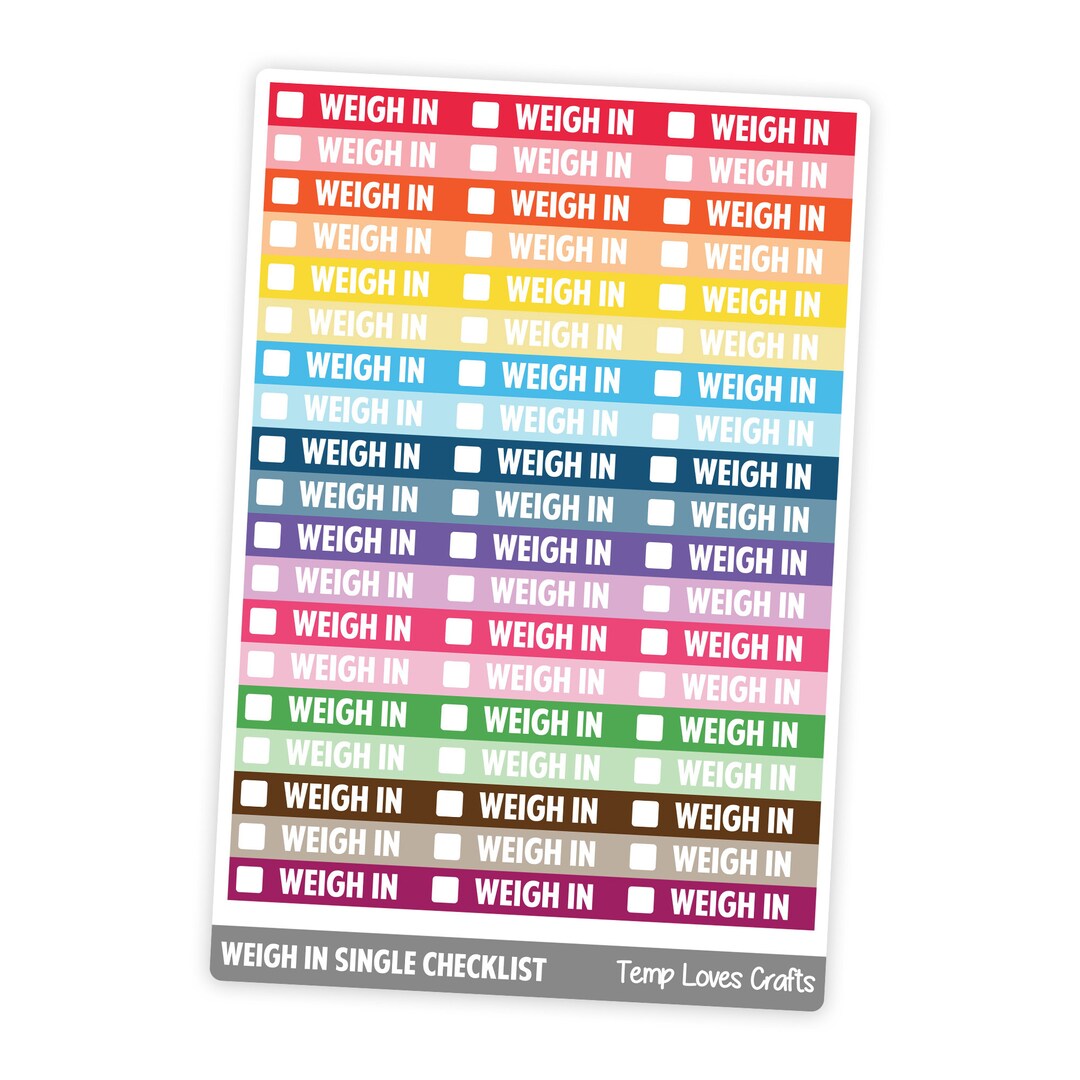 Weigh in Checklist Sticker - Etsy