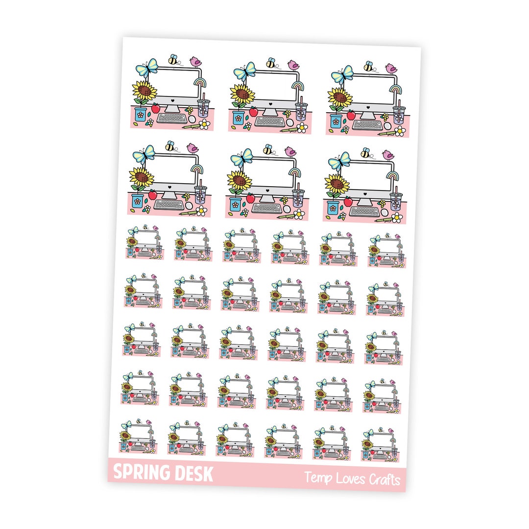 Spring Desk Stickers - Etsy