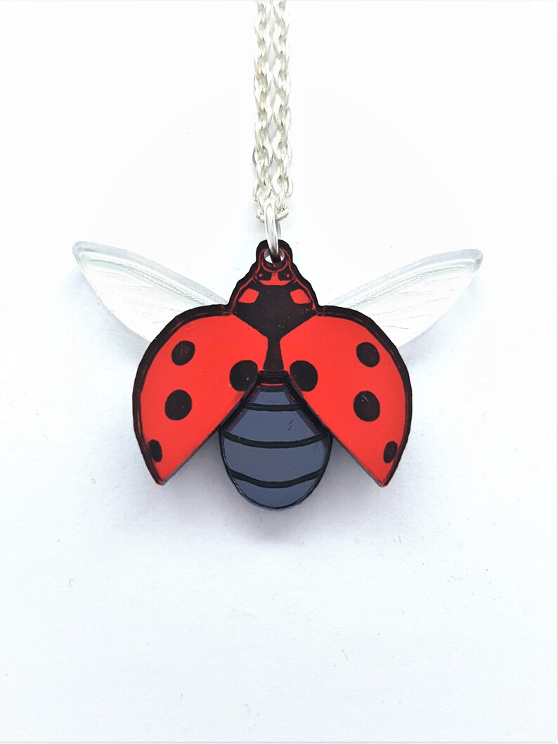 Ladybug Pendant With Iridescent Wings - Etsy