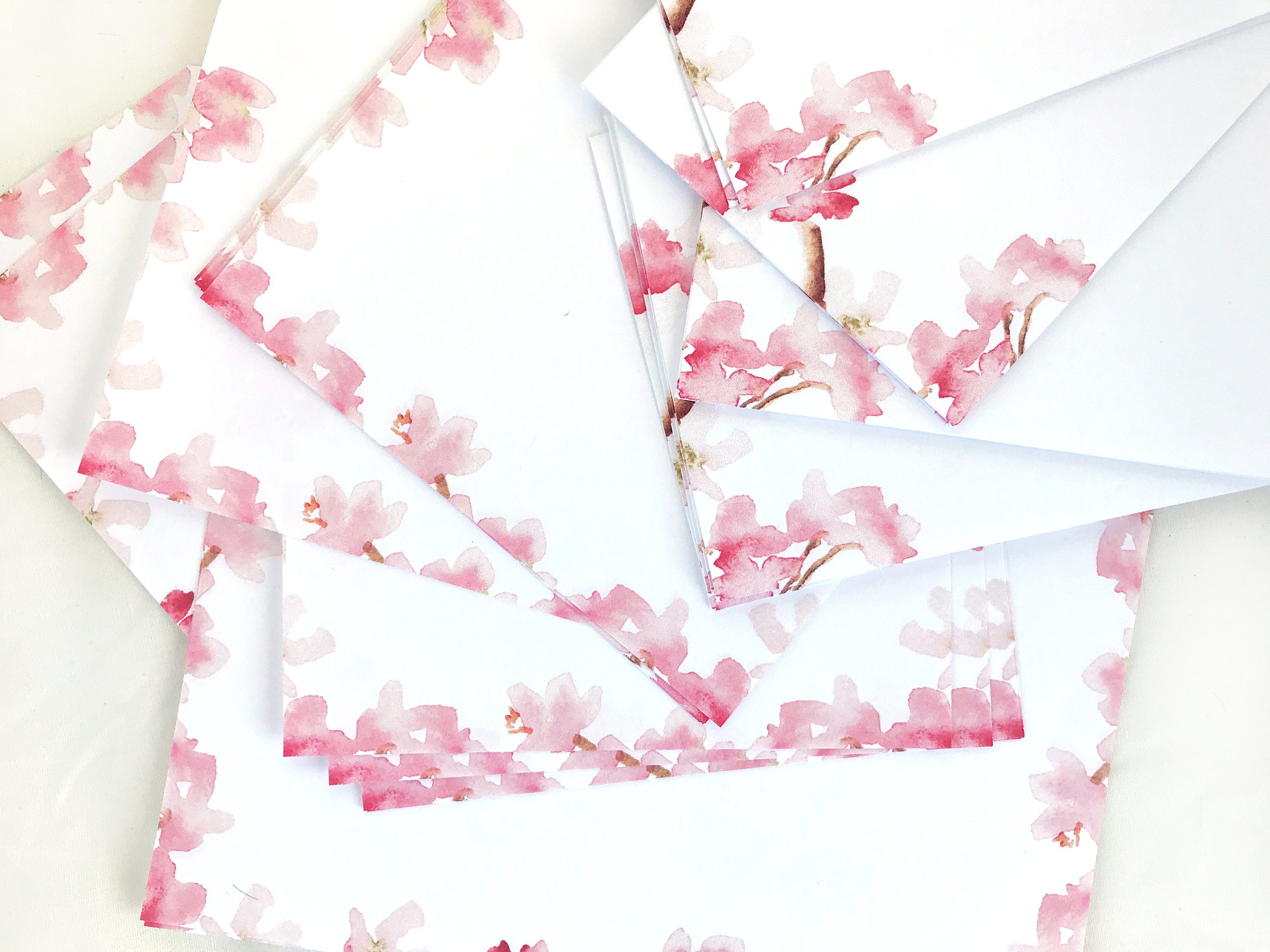 Cherry Blossom Writing Paper Set Soft Pink Cherry Blossom - Etsy