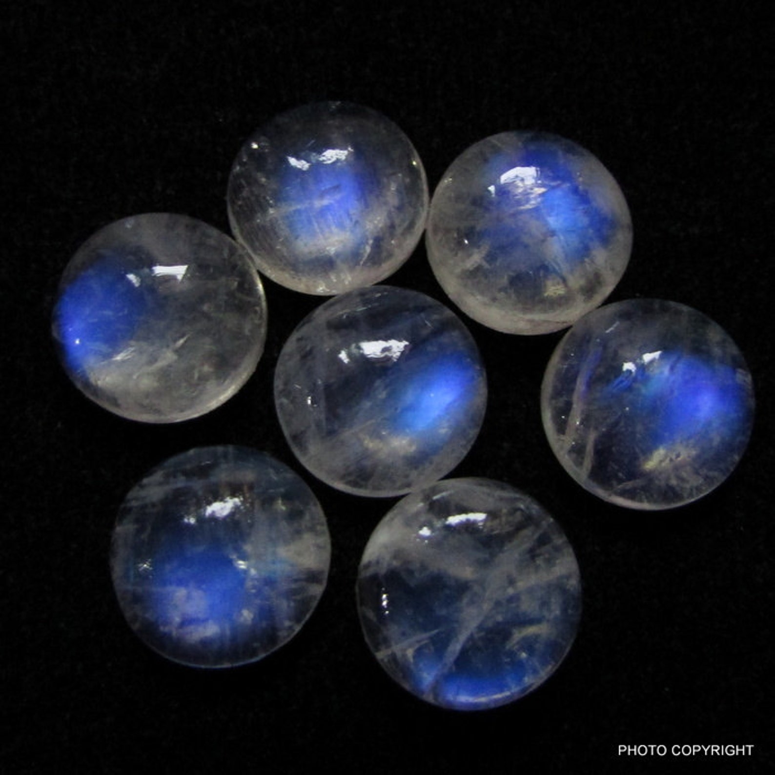 11mm Rainbow Moonstone round cabochon blue rainbow moonstone | Etsy