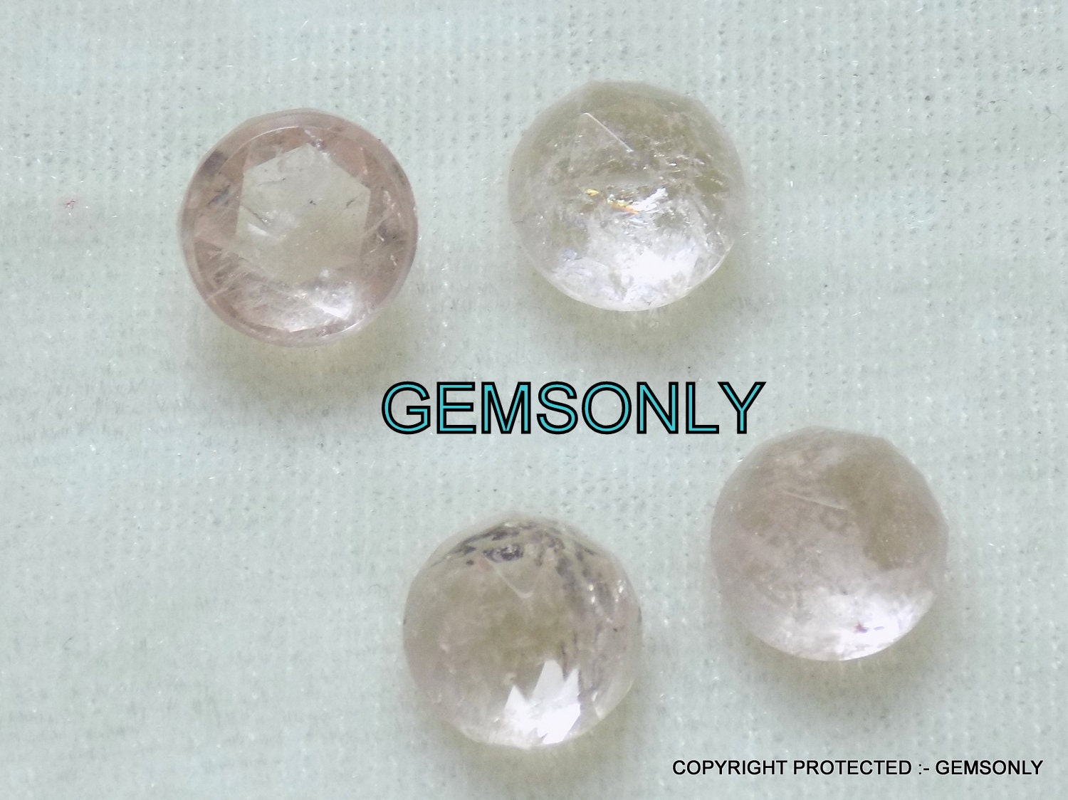 8mm NATURAL Morganite 8mm Round Rosecut Stone Faceted Gemstone ...