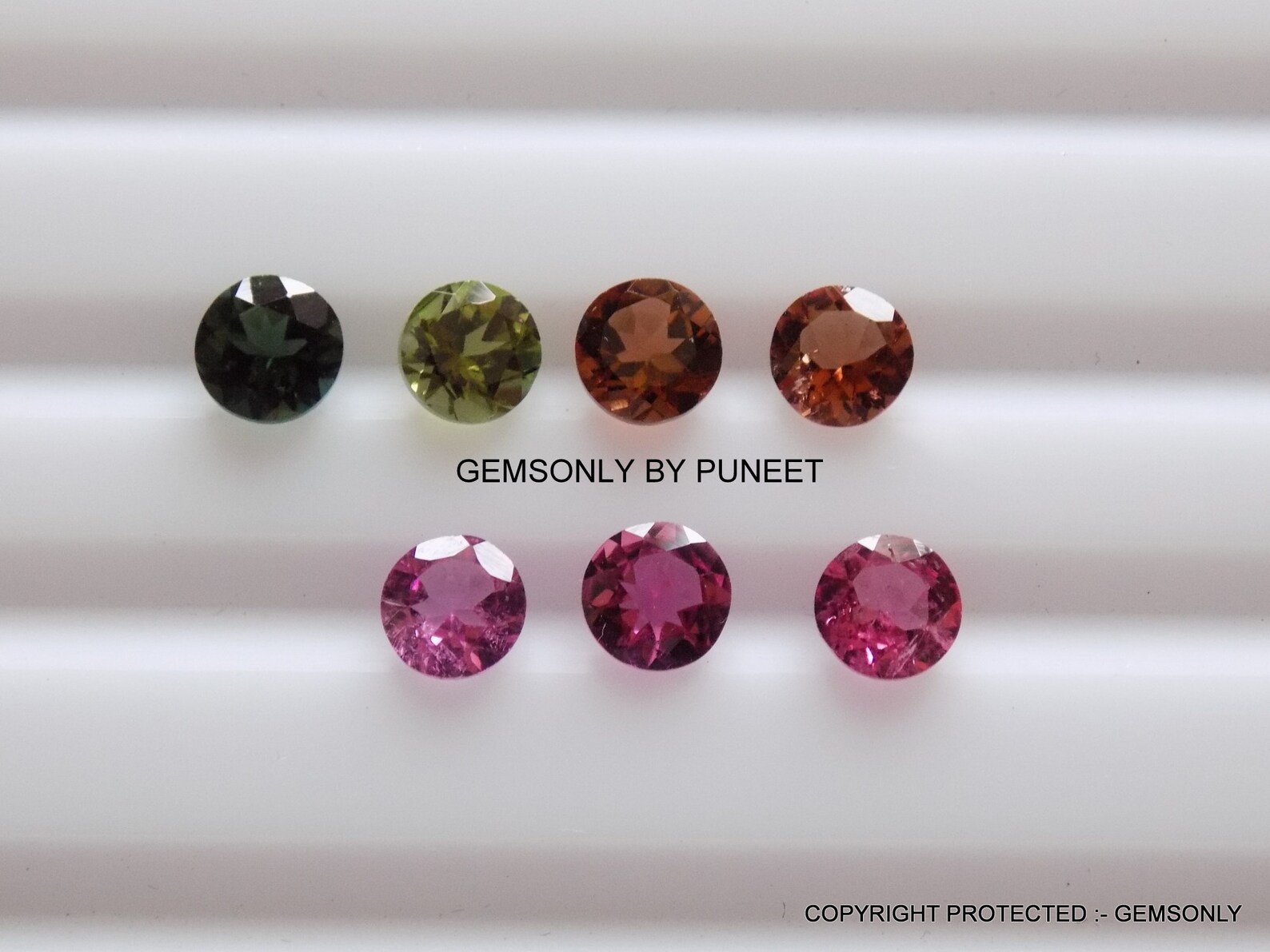 7PC 5MM Natural Multy TOURMALINE round shape fancy color aaa | Etsy