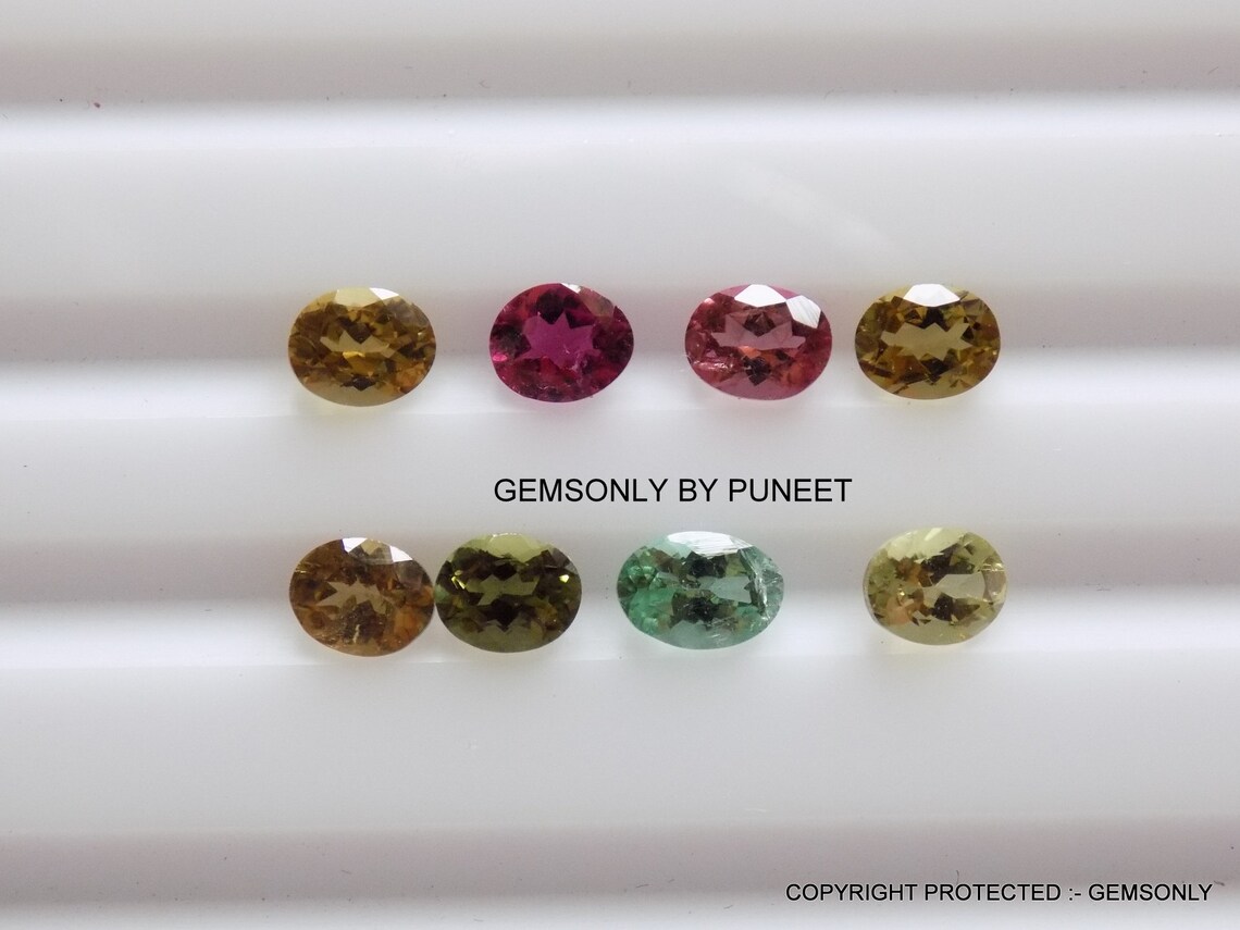8PC 4x5mm Natural Multy TOURMALINE Oval Shape Fancy Color Aaa Quality ...