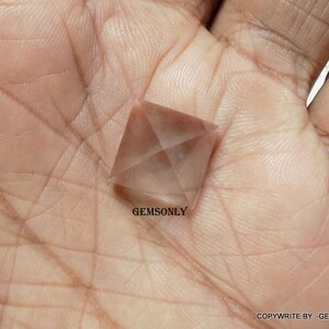 12.50mm NATURAL QUARTZ Pyramid Smooth Polish Square Shape Loop Clean ...