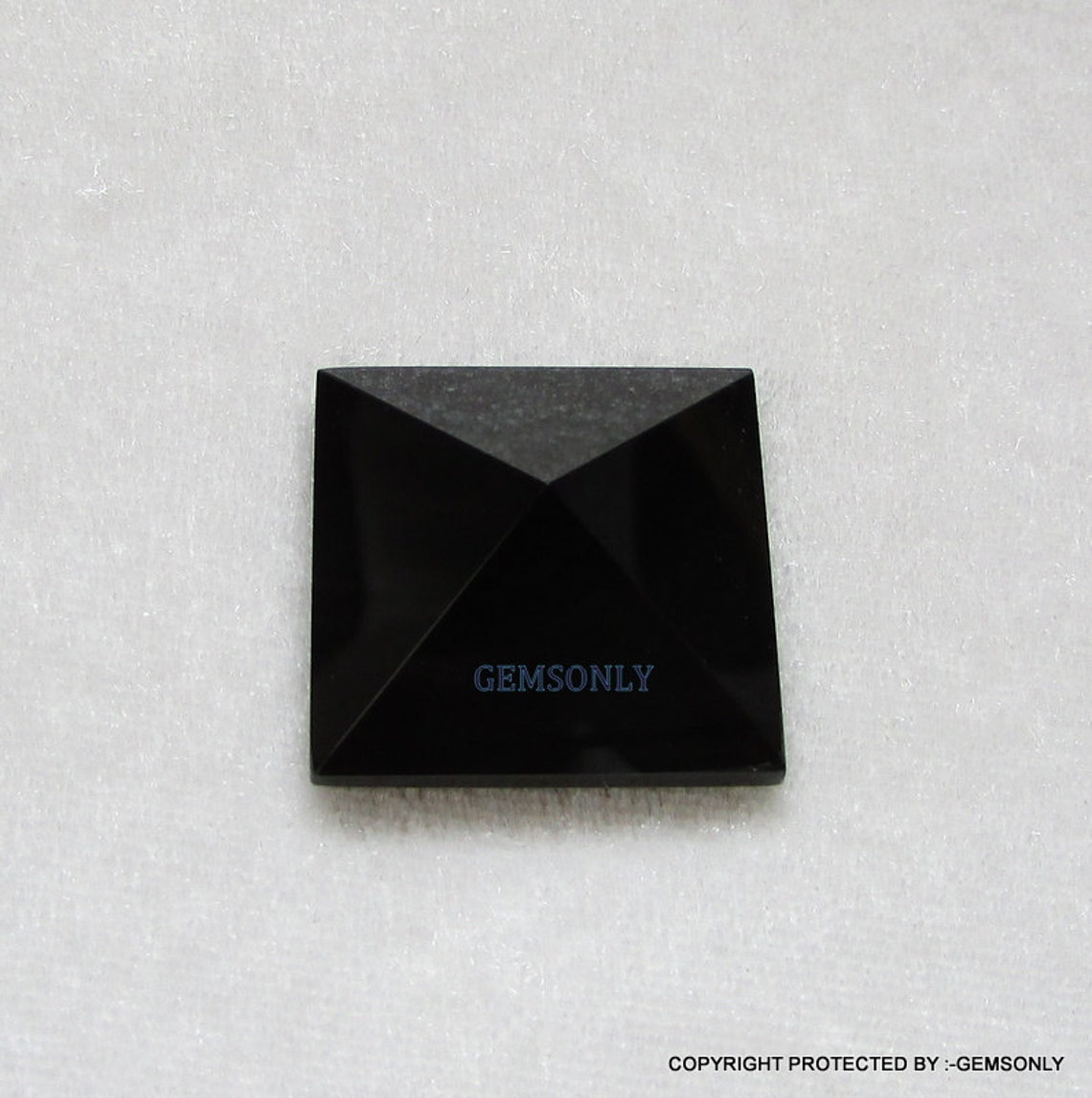 25mm NATURAL BLACK ONYX Pyramid Square Smooth Polish Good | Etsy