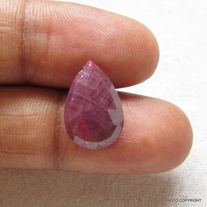 11cts NATURAL 100% RUBY Almond Shape Briolette Rose Cut 11x15mm With ...