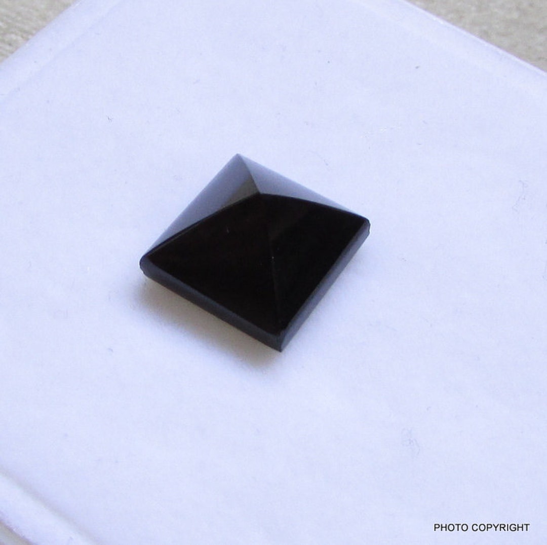 10mm NATURAL BLACK ONYX Pyramid Square Smooth Polish Good Looking Black ...