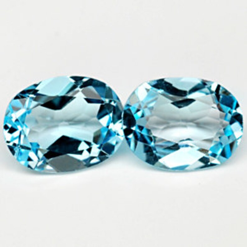 Coppia di 2pc topazio azzurro ovale 6x8mm assomigliano colore - Etsy Italia