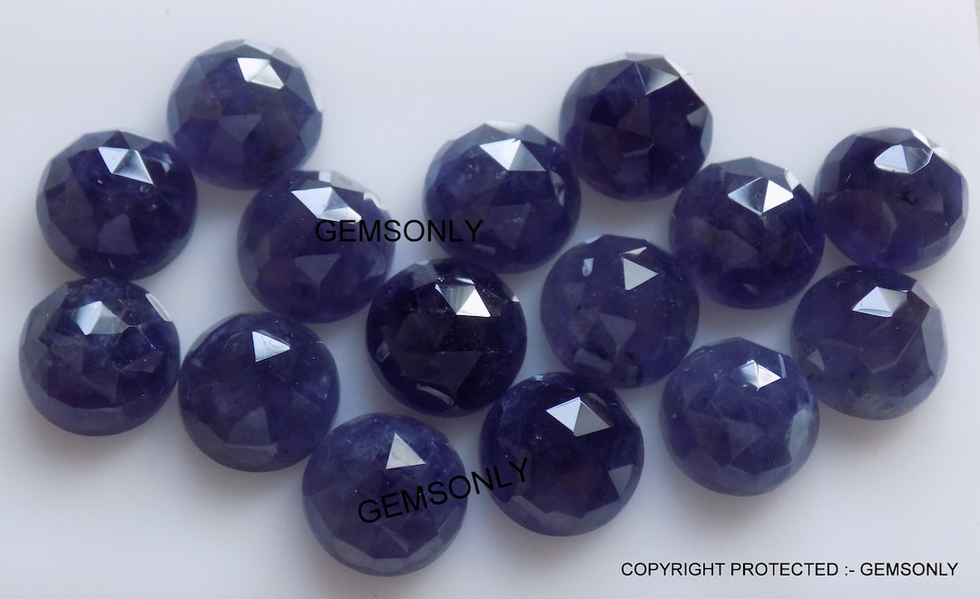 10mm NATURAL IOLITE Round Rosecut Nice Quality Blue Iolite Rosecut 10mm ...