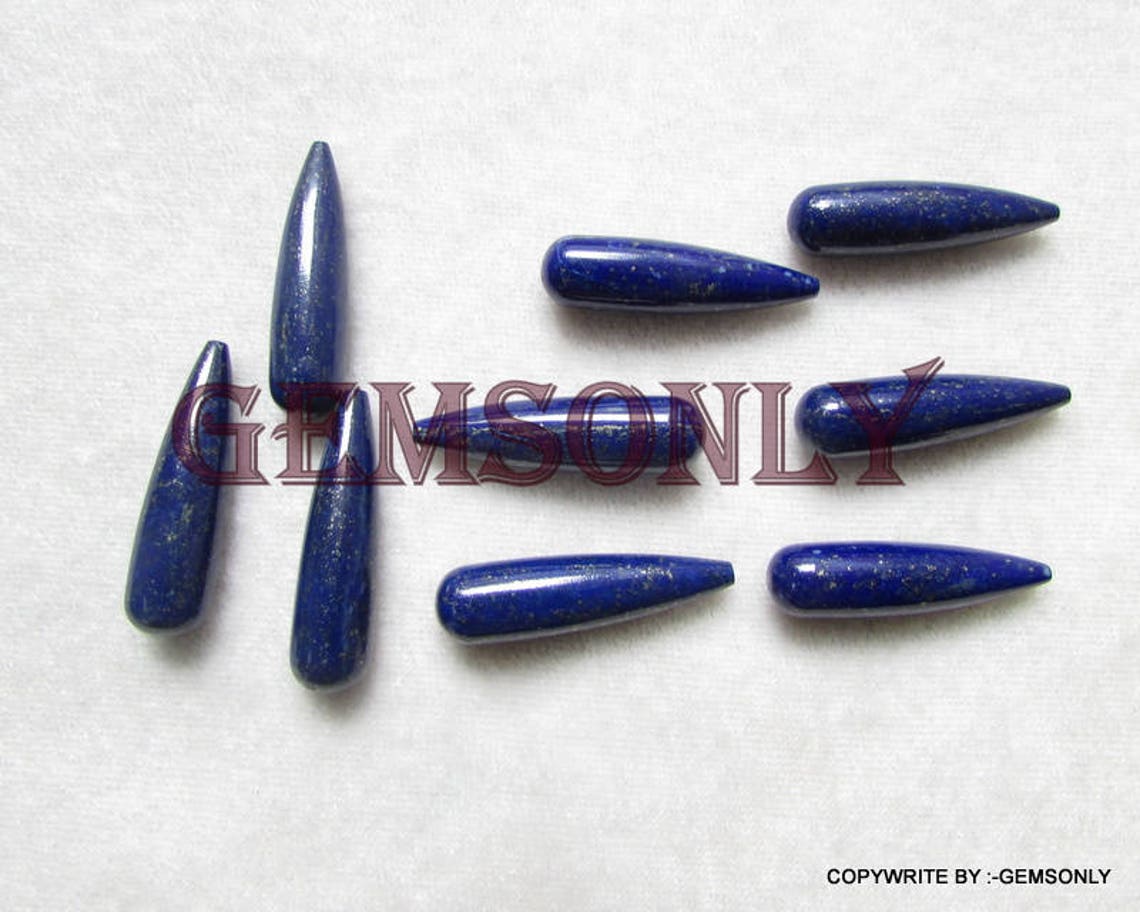 8X30MM NATURAL LAPIS Drop Smooth Long Drop Lapis Smooth Drop | Etsy