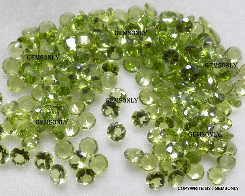5mm NATURAL PERIDOT 5mm Round Faceted Cut Stone 5mm Peridot - Etsy