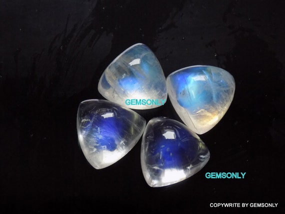 Natural Rainbow Moonstone trillion 12mm trillion blue rainbow | Etsy