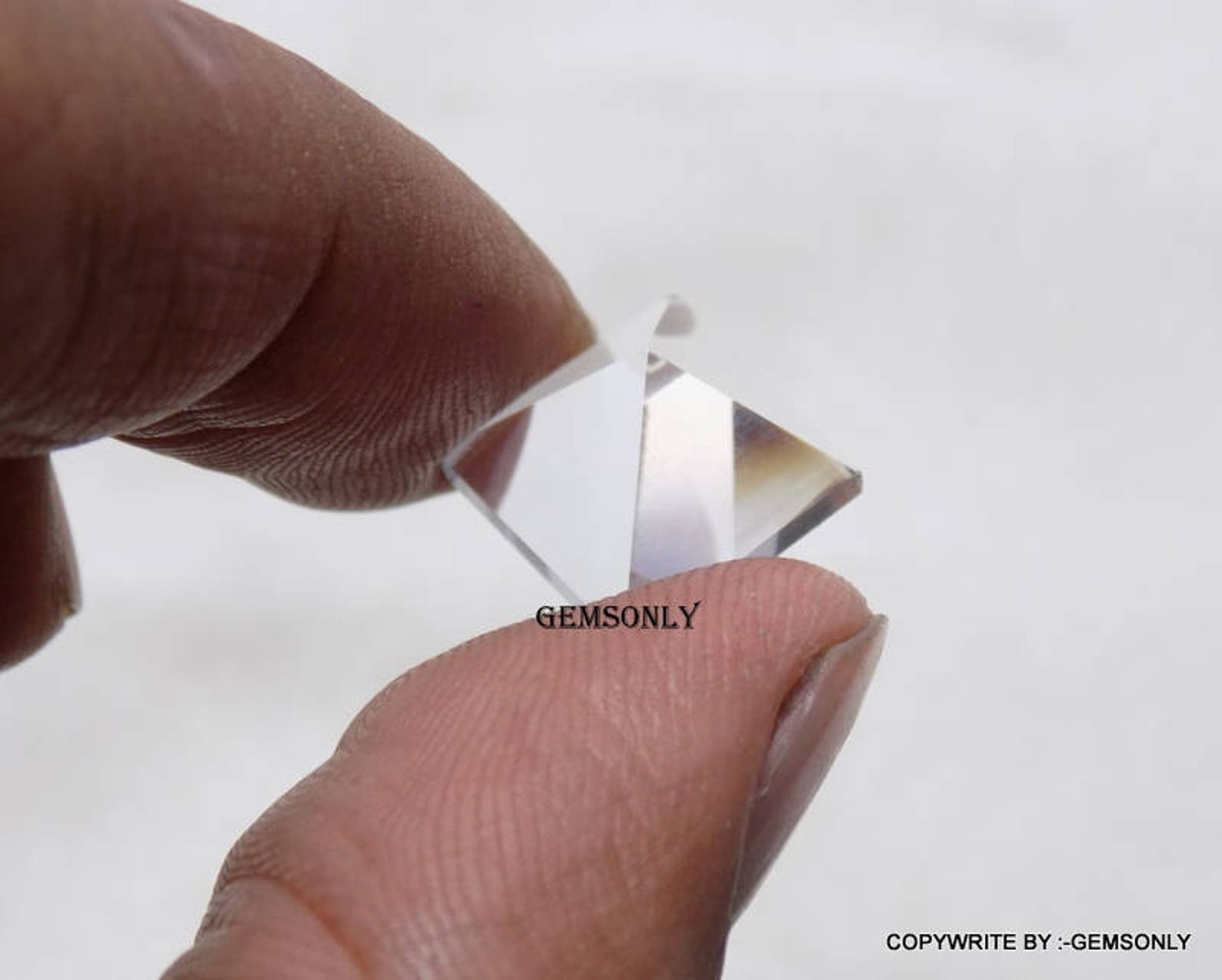 12.50mm NATURAL QUARTZ Pyramid Smooth Polish Square Shape Loop | Etsy