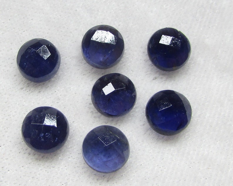 NATURAL 7MM IOLITE round checker board cut nice quality blue | Etsy