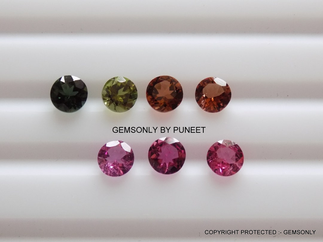 7PC 5MM Natural Multy TOURMALINE Round Shape Fancy Color Aaa Quality ...