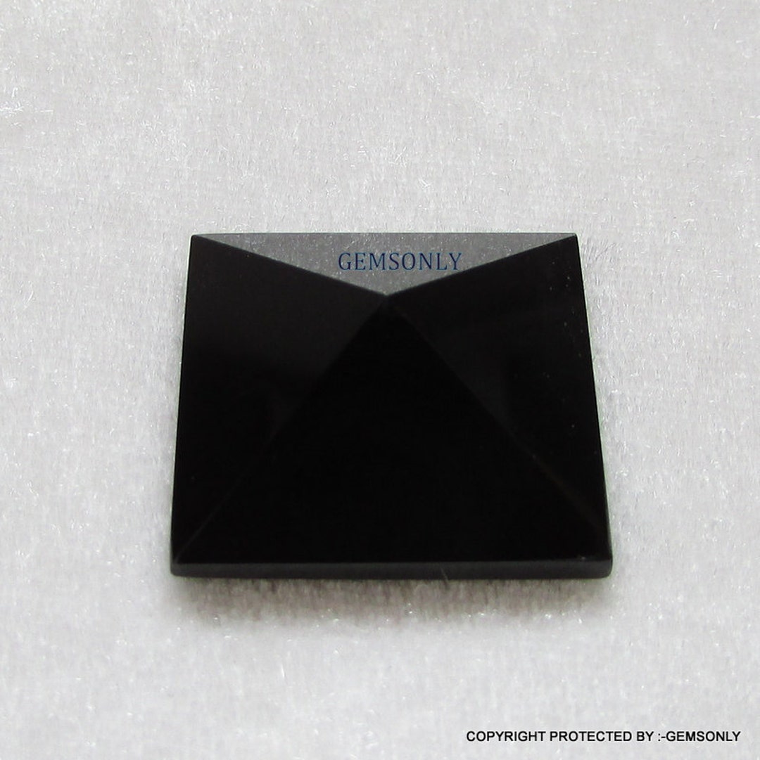 25mm NATURAL BLACK ONYX Pyramid Square Smooth Polish Good - Etsy