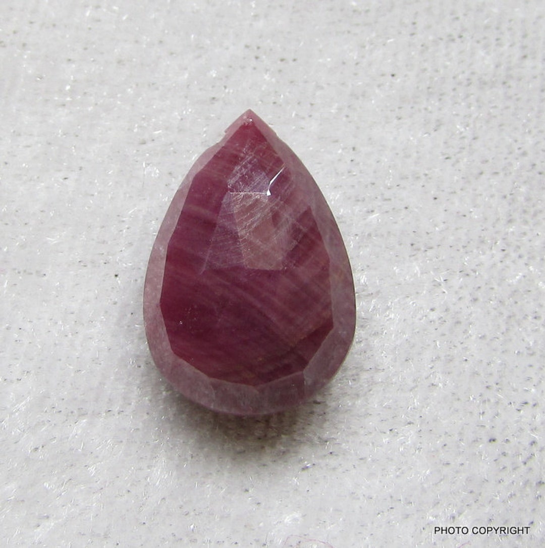 11cts NATURAL 100% RUBY Almond Shape Briolette Rose Cut 11x15mm With ...