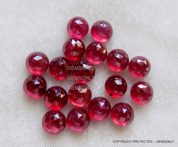 5pc 6MM NATURAL RUBY Rosecut Round 6MM Ruby Round Rosecut 6mm - Etsy
