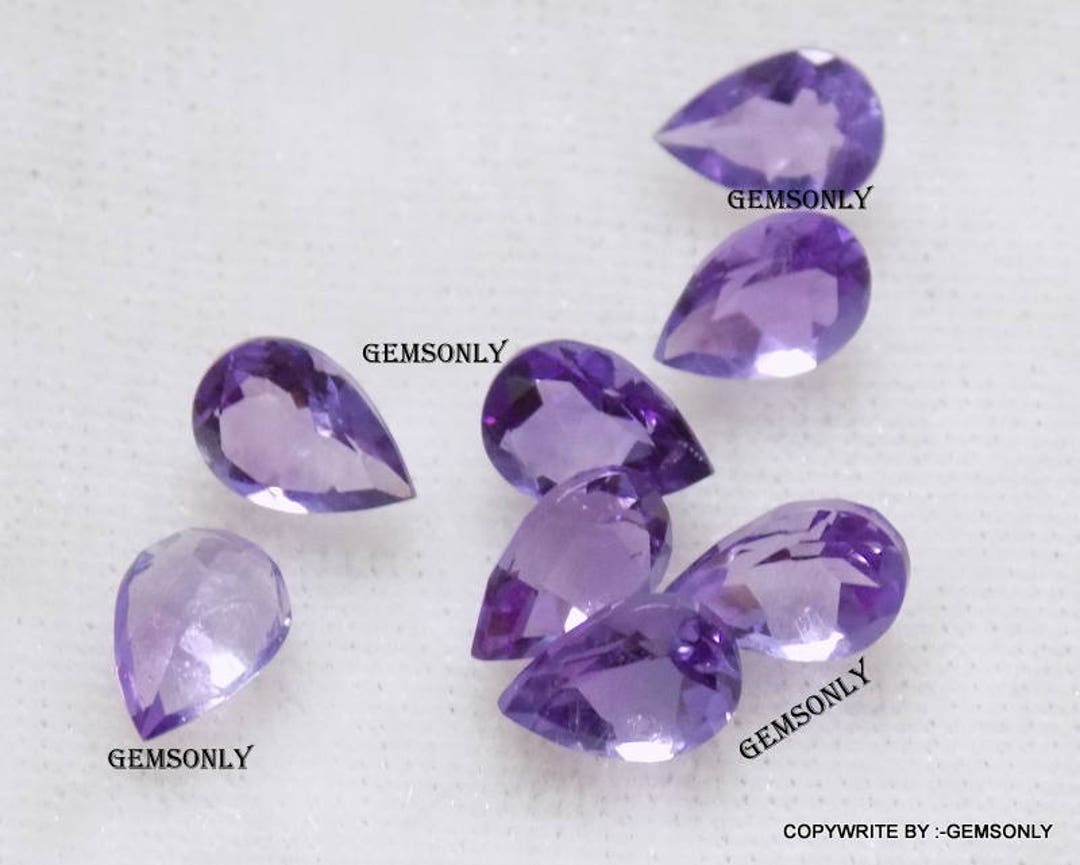 Buy 7x5mm Natural AMETHYST Pear Shape 7x5mm Purple Amethyst Brazilian ...