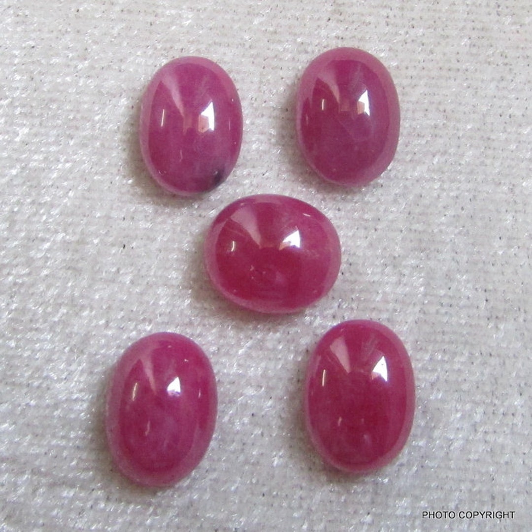 NATURAL RUBY CABOCHON Oval Guarantee With Certificate Ruby Heated Nice ...