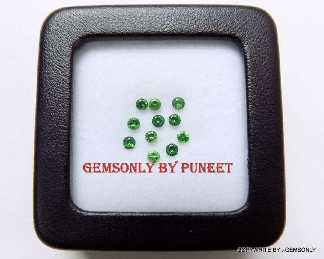 NATURAL 3mm TSAVORITE Garnet Round 3mm Diamond Cut Round Super AAA ...