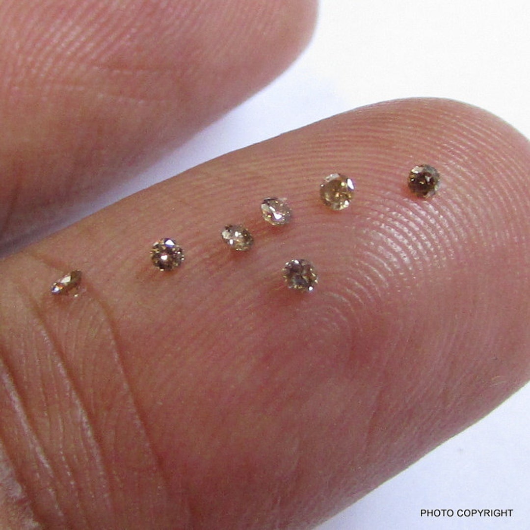 7pc Natural Brown DIAMOND Round 1.50mm SI2 Purity Each 02pointer ...